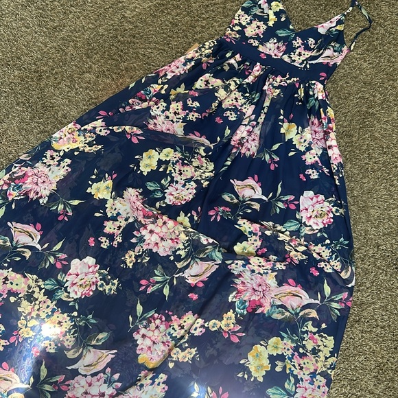 Miss Avenue | Dresses | Nwt Miss Avenue Blue Floral Chiffon Maxi Size ...